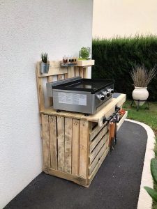 Recycled Wood Pallet Outdoor Kitchen Idea | Wooden Pallet Ideas