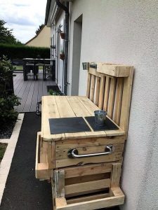 Recycled Wood Pallet Outdoor Kitchen Idea | Wooden Pallet Ideas