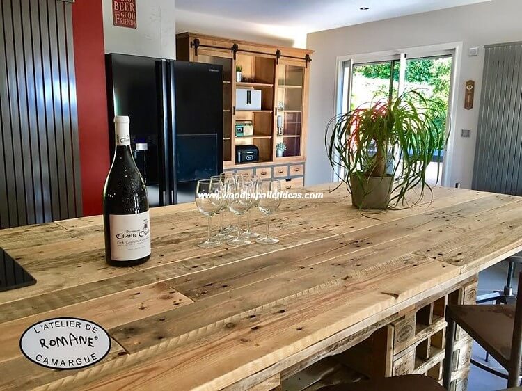 Recycled Pallet Kitchen Island Table / Dining Table | Wooden Pallet Ideas